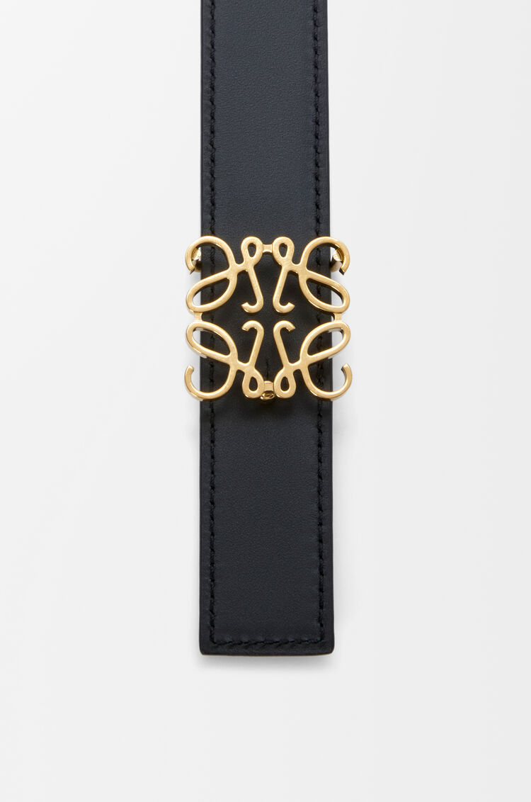 Reversible Anagram Belt In Supple Grained Calfskin Black/Gold - LOEWE